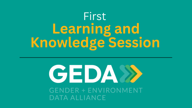 GEDA Latest News - Gender + Environment Data Alliance (GEDA)